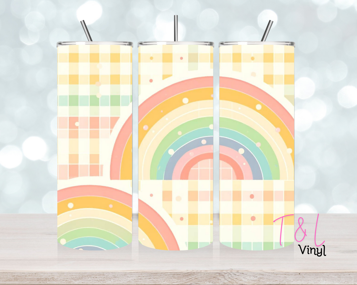 Gingham Rainbow 20 oz vinyl wrap 406 – T & L Vinyl