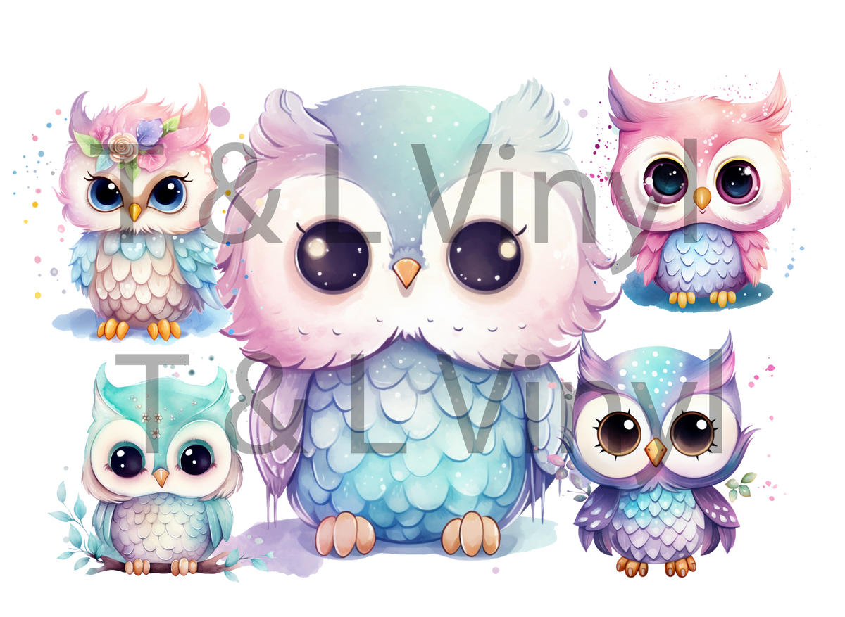 189 DTF Pastel Owl Mini print – T & L Vinyl