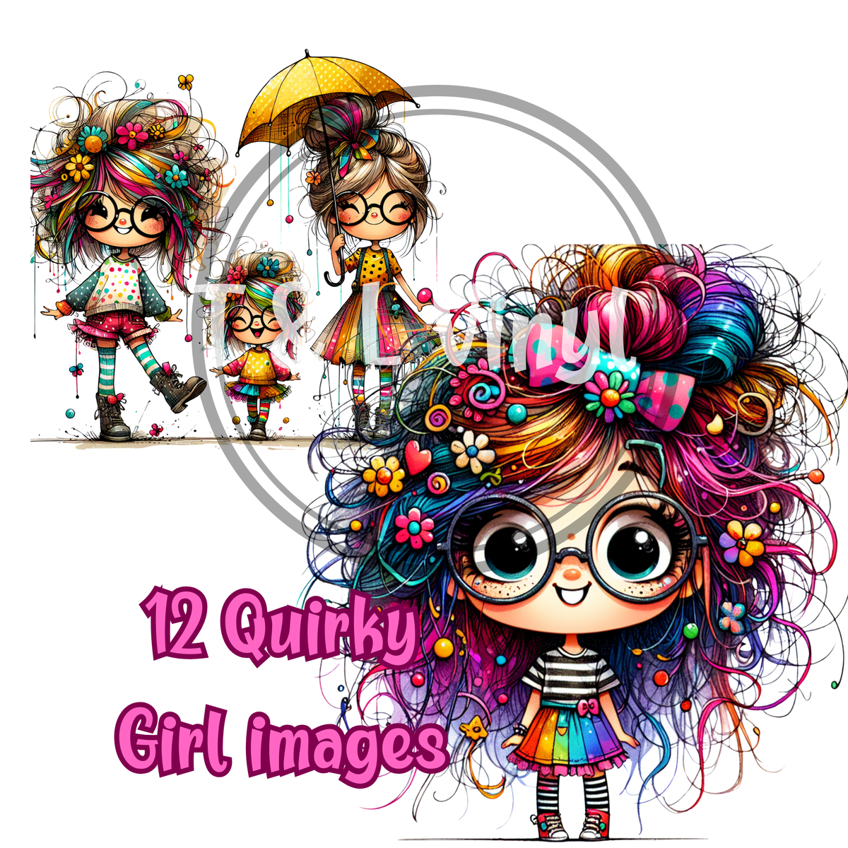 12 Quirky Girl png images – T & L Vinyl