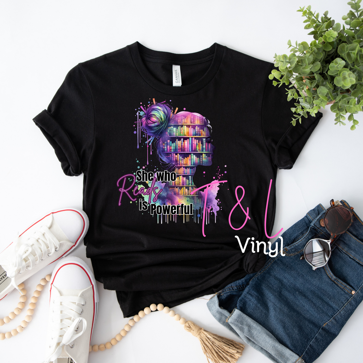 52 DTF She who reads is powerful bag or adult print – T & L Vinyl