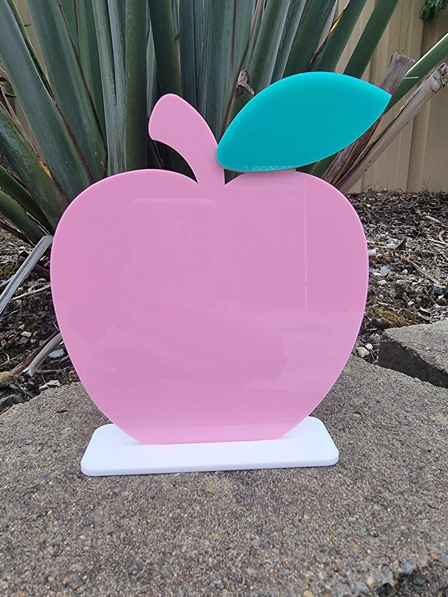 150mm Acrylic Apple Blank with stand - Perfect for Teacher and Educato ...