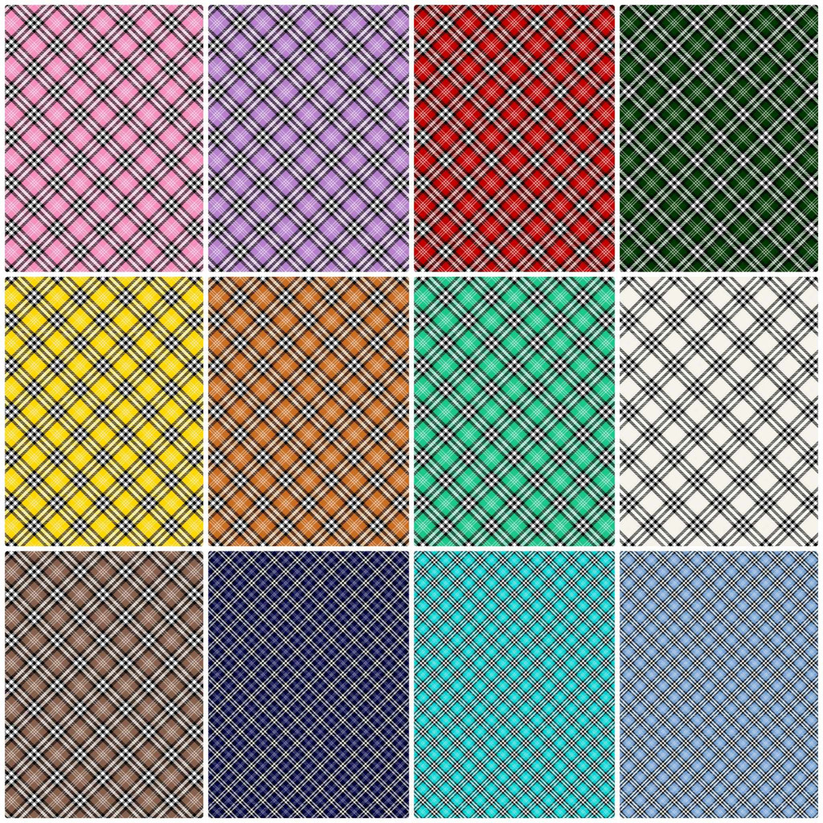 Plaid Colour Print Pack - 12 Colours (Saving Bundle) – T & L Vinyl