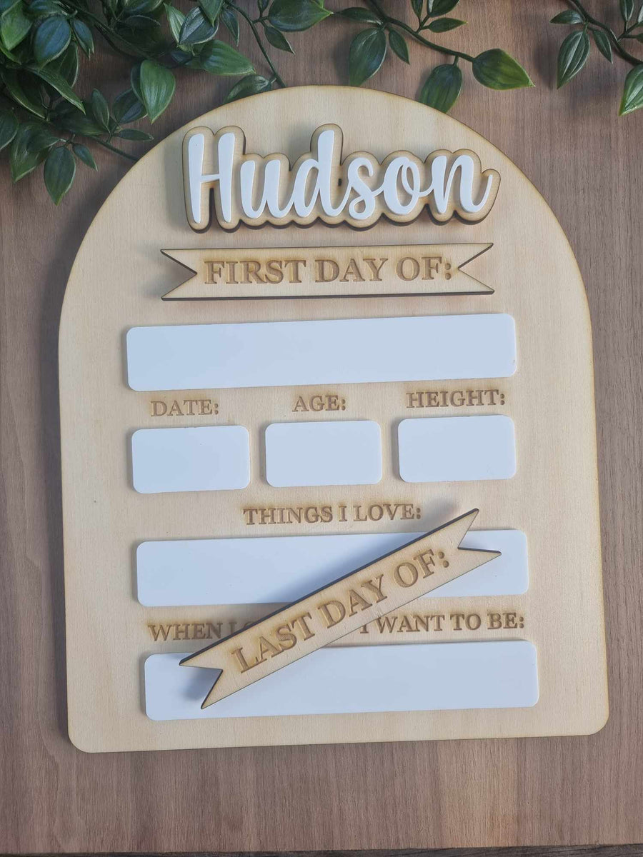 Back to School Board (Add name to notes) Interchangeable Name – T & L Vinyl
