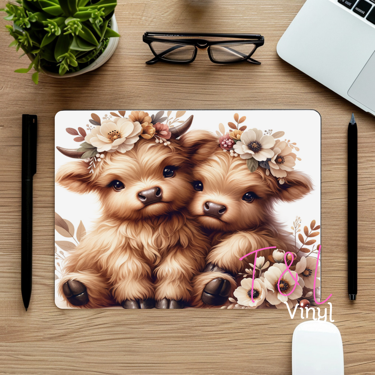 815 Cute Highland Cows Mouse pad sublimation Print – T & L Vinyl