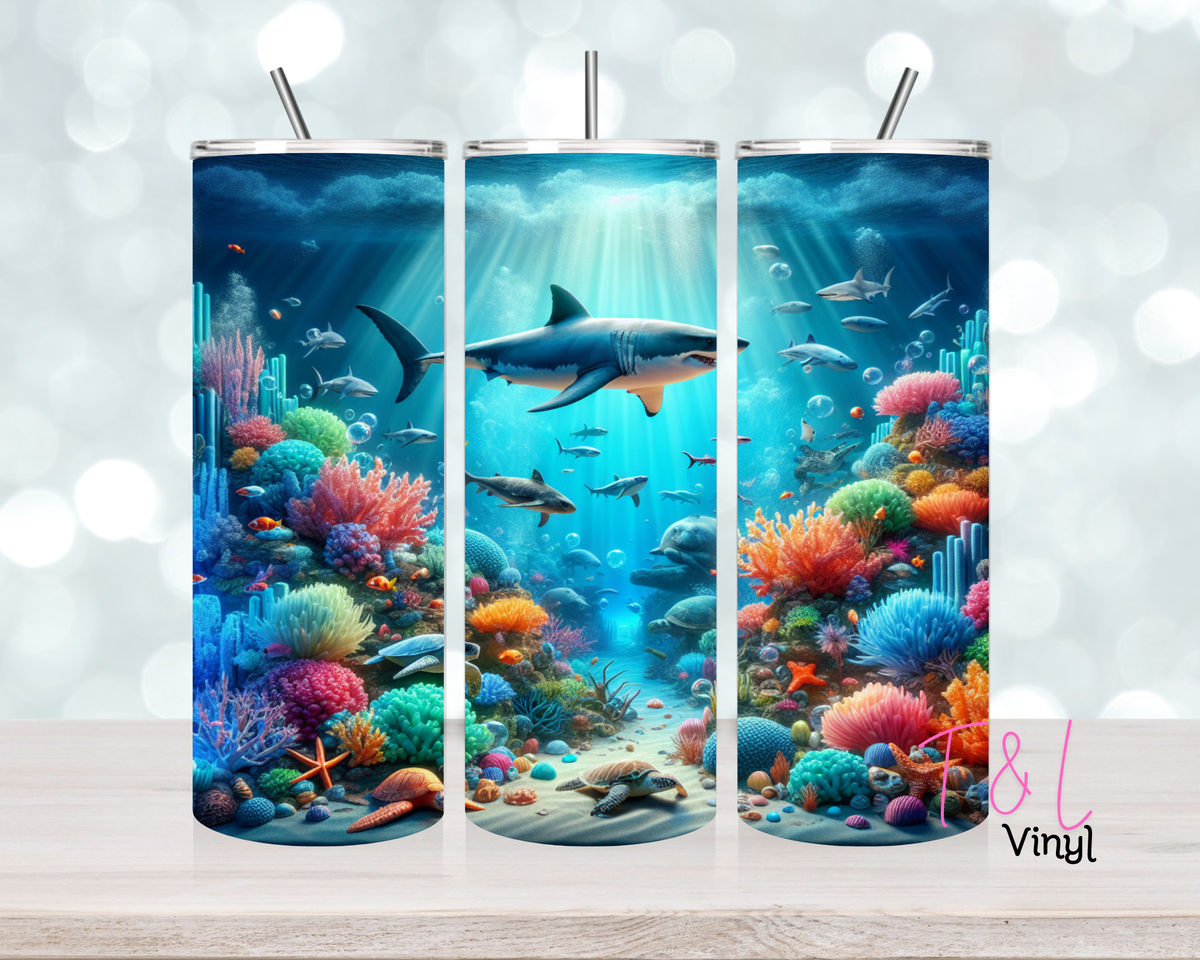 1028 Under the sea Shark 2 20 oz Sublimation wrap – T & L Vinyl