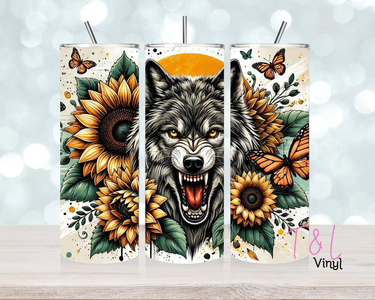 Sunflower Wolf 20 oz vinyl wrap 443 – T & L Vinyl