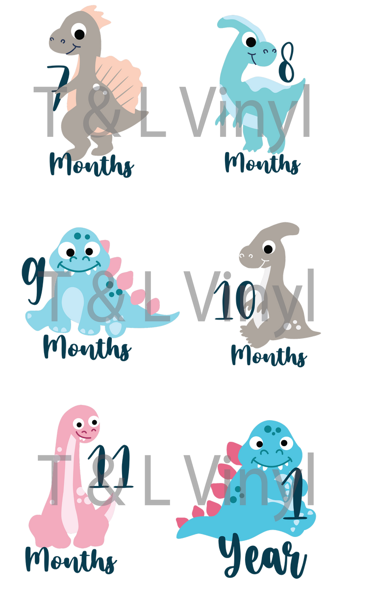 915 Dinosaur Milestone Sublimation to fit our balloon Acrylic mileston ...